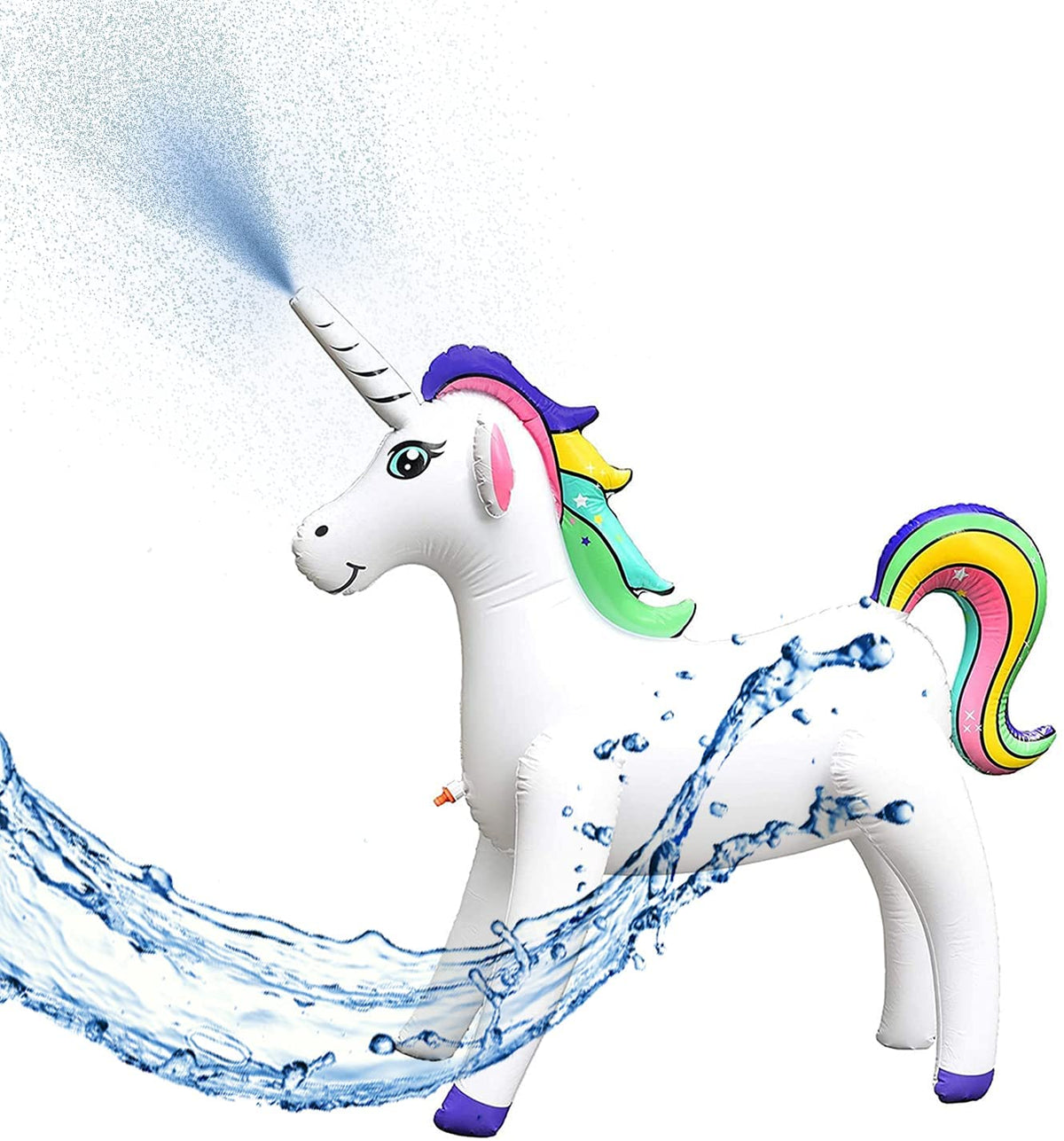 GoSlaz Inflatable Unicorn Sprinkler, Large Yard and Lawn Kids Sprinkle